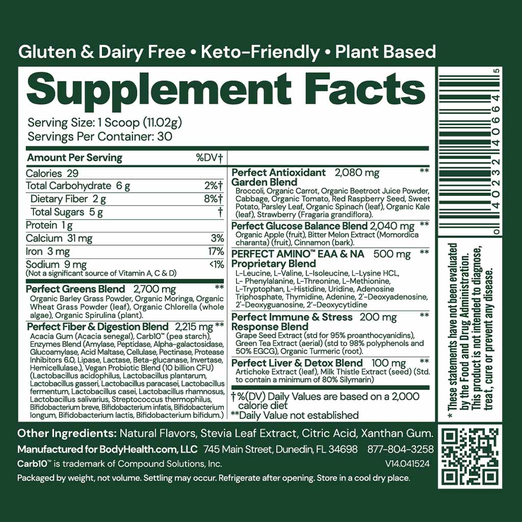 BodyHealth Greens Formula made from Whole Food Fruit & Vegetable ...