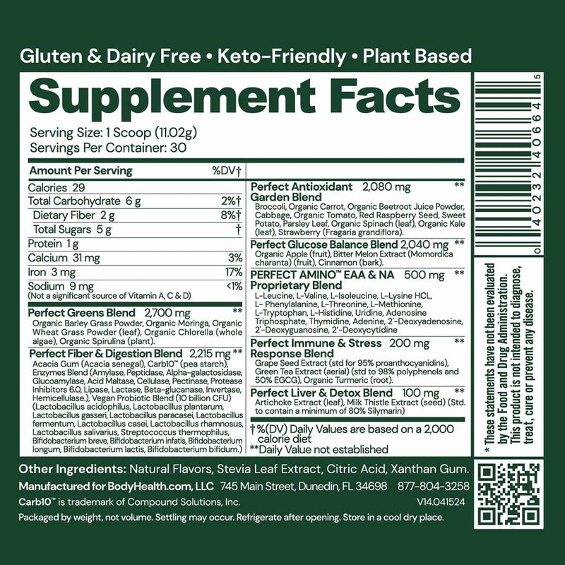 BodyHealth Greens Formula made from Whole Food Fruit & Vegetable ...