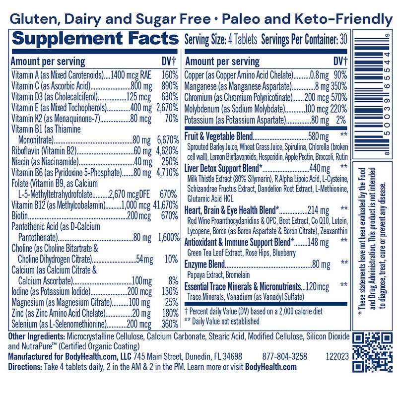 Multi Complete Plant Based Vegan Full Spectrum - BodyHealth.com LLC