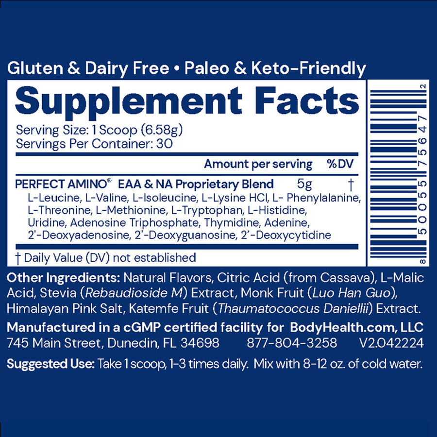 PerfectAmino EAA BCAA Essential Amino Acid Drink Powder - BodyHealth ...