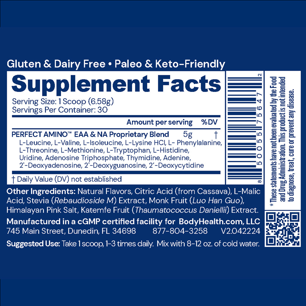 PerfectAmino EAA BCAA Essential Amino Acid Drink Powder - BodyHealth ...
