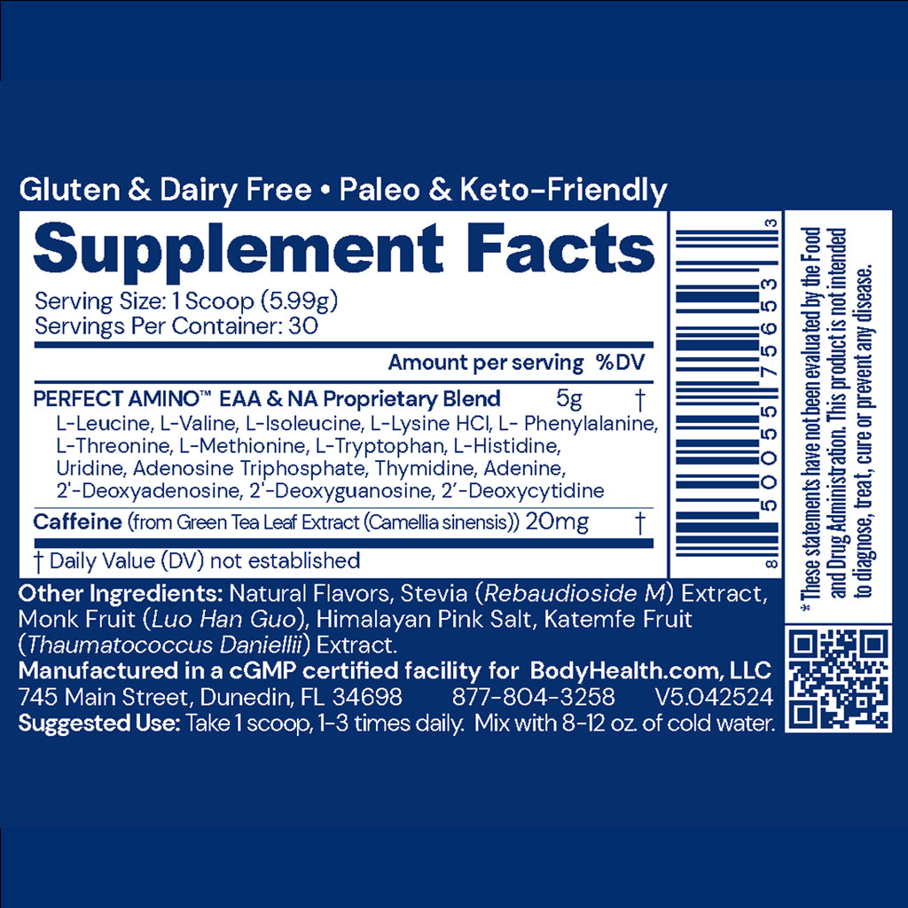 PerfectAmino EAA BCAA Essential Amino Acid Drink Powder - BodyHealth ...