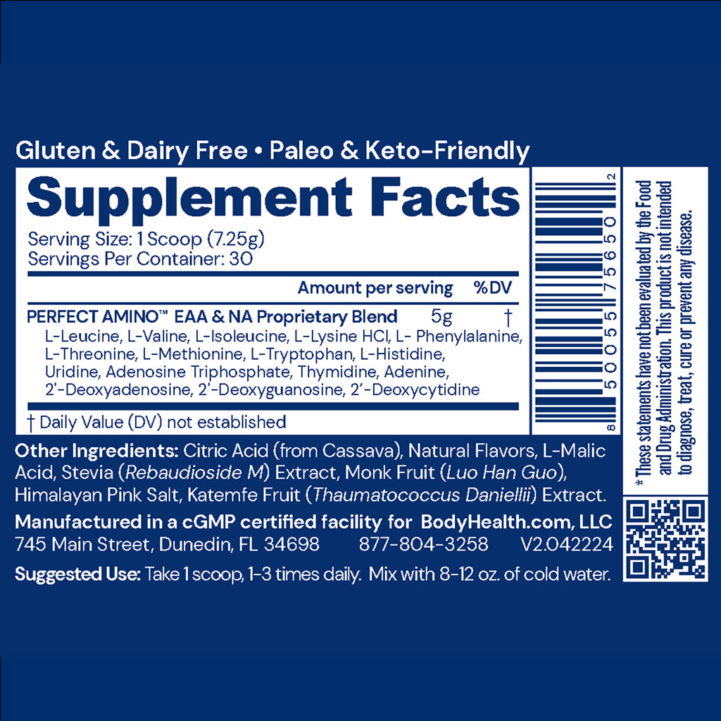 PerfectAmino EAA BCAA Essential Amino Acid Drink Powder - BodyHealth ...