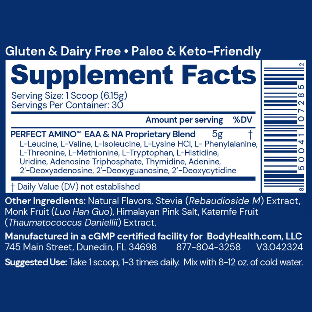 PerfectAmino EAA BCAA Essential Amino Acid Drink Powder - BodyHealth ...
