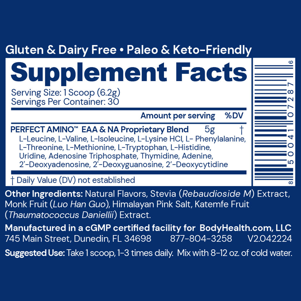 PerfectAmino EAA BCAA Essential Amino Acid Drink Powder - BodyHealth ...