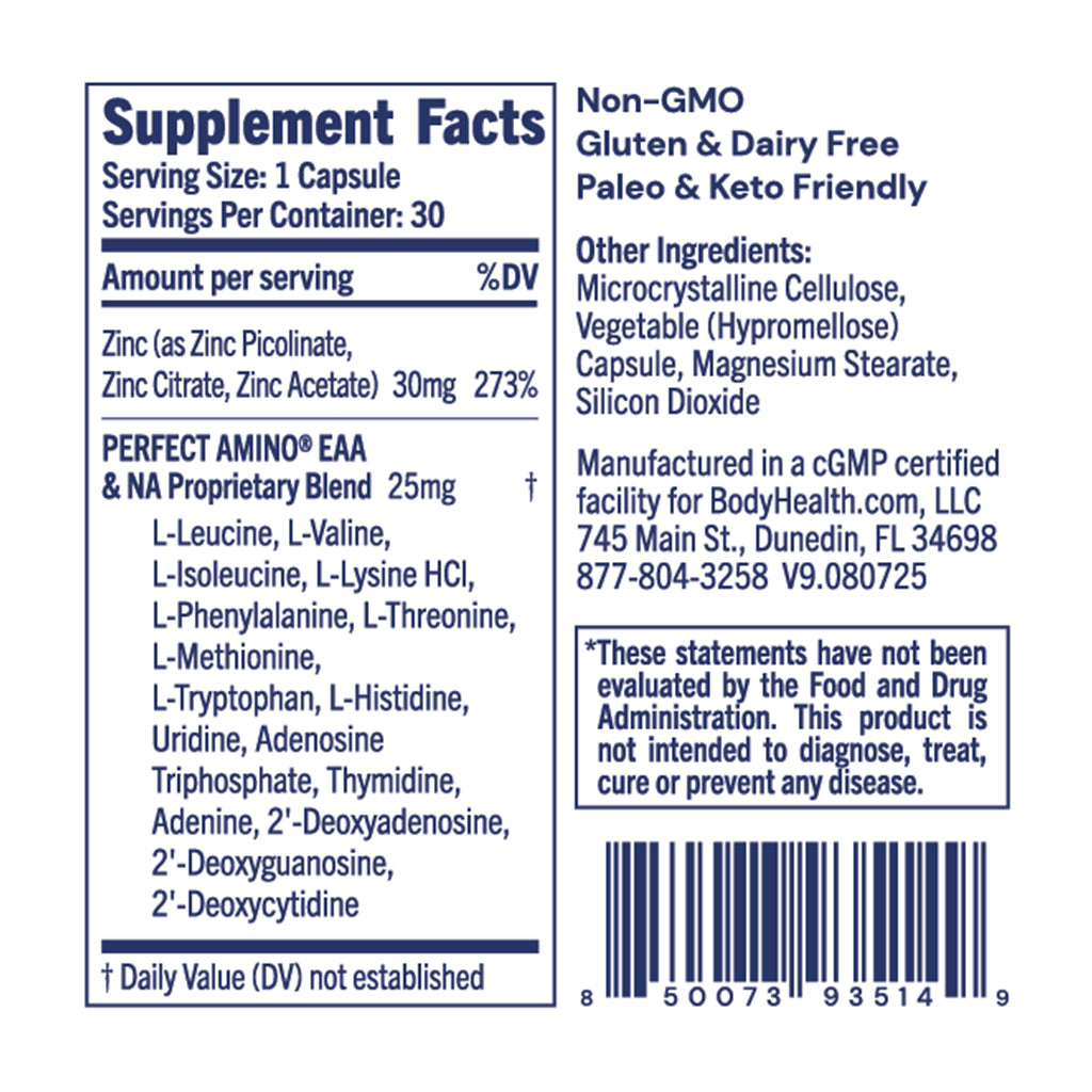 Zinc Enhanced with PerfectAmino® | Immune & Skin Support - BodyHealth ...